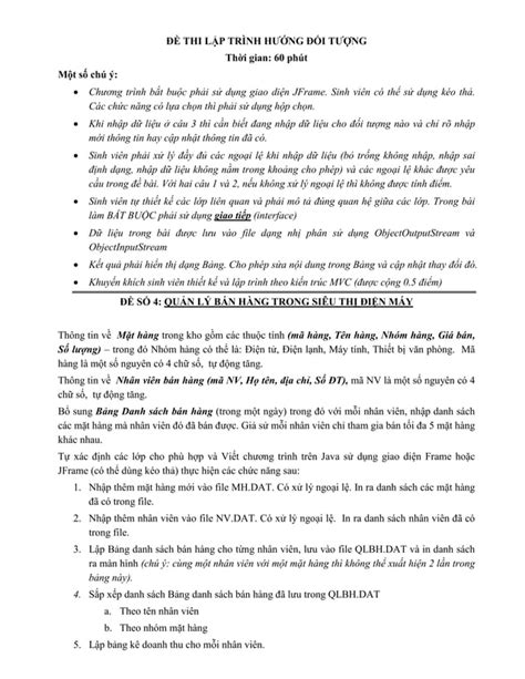 đề thi java ptit pdf
