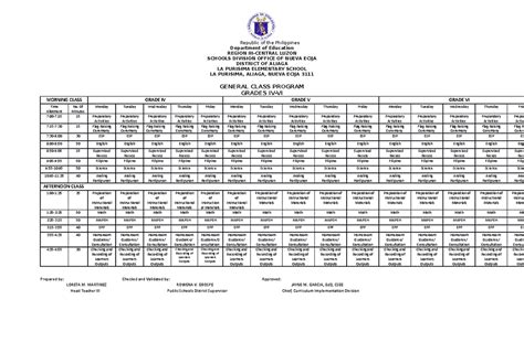 General Class Program Grade 4 To 62023 2024 Republic Of The Philippines Department Of