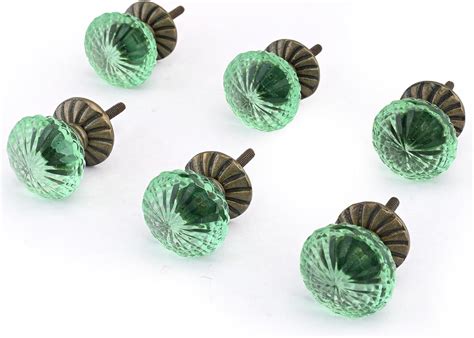 Perilla Home Set Of 6 Knobs Glass Cassandra Knob Modern Decorative Glass Knobs For Home Decor