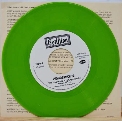 Woodstock 50 The Brown Acid Is Not Too Good Vinyl Record 7 Inch