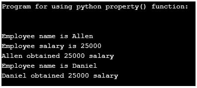 Python Property Working Of Property Function With Examples