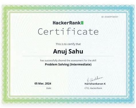 Passed Hackerrank Problem Solving Certificate Anuj Sahu Posted On The Topic Linkedin