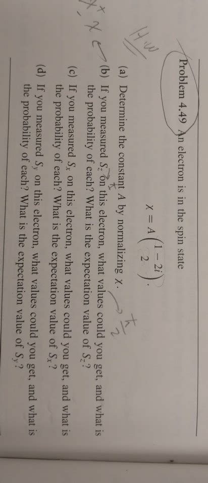 Solved Roblem 4 49 An Electron Is In The Spin State 1 2i