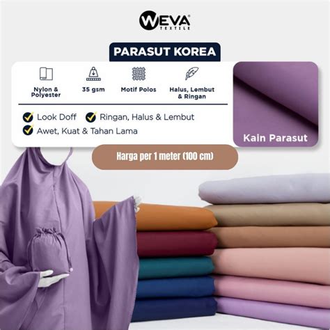 Jual Bahan Kain Parasut Korea Araseo Kain Premium Parasut Korea Weva