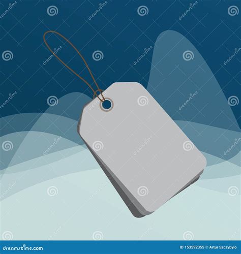 Rectangle Shaped Label Attached By Black String On Colorful Background Small Empty Badge