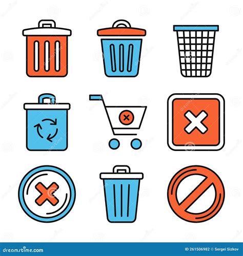 Delete Trash Icons Set On White Background Vector Stock Illustration Illustration Of Logo