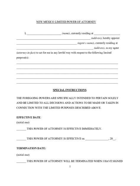 Fillable Online New Mexico Real Estate Power Of Attorney Form Fax Email