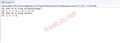 Sortedset Interface Trong Java Freetuts