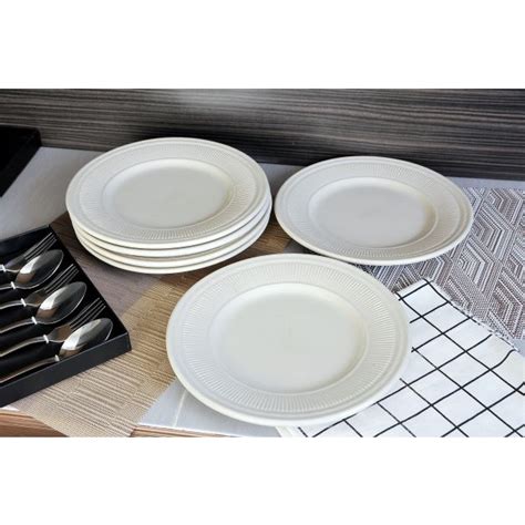 Porcelain 6 Pc 10 Inch Dinner Plate Dinnerware Tableware Set Pinggan Makan 10 Inci 6 Pcs Ready