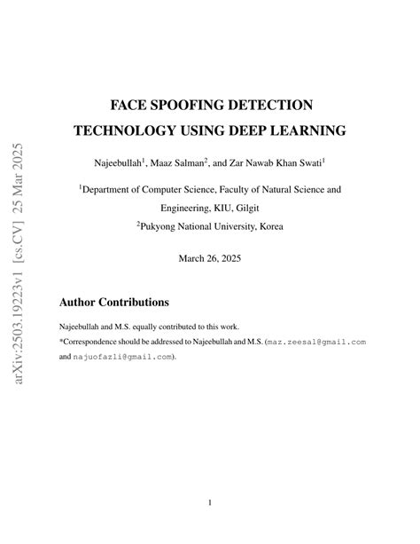 Pdf Face Spoofing Detection Using Deep Learning