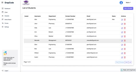 learning management system template visual build drapcode