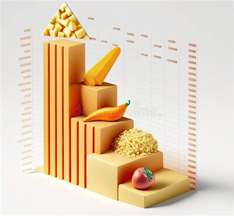 3d Graph Illustrating Rising Food Prices Food Inflation Isolated On