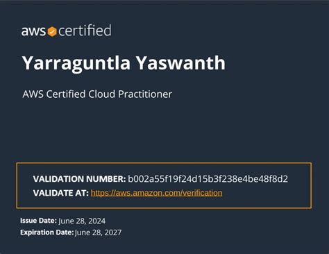 Yaswanth Yarraguntla On Linkedin Awscertified Cloudpractitioner Aws