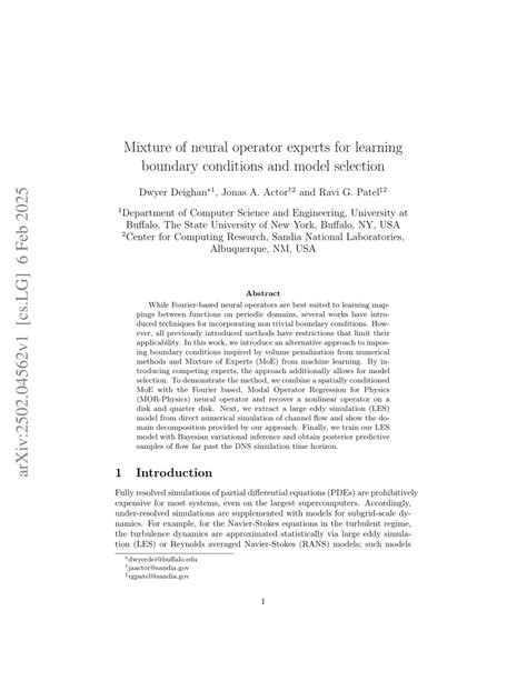 Pdf Mixture Of Neural Operator Experts For Learning Boundary Conditions And Model Selection
