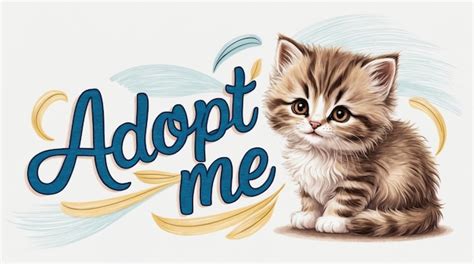 Adorable Adopt Me Logo With A Kitten Sitting Next To The Words