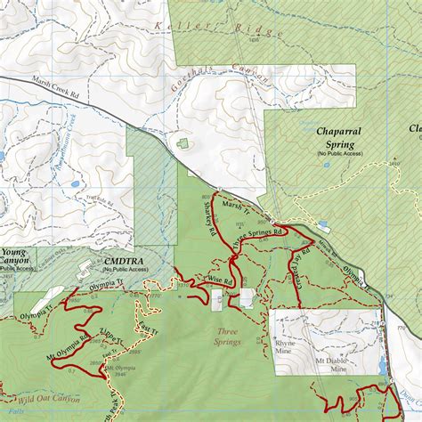 Mount Diablo And Surrounding Parks Mount Diablo Regional Trail Map