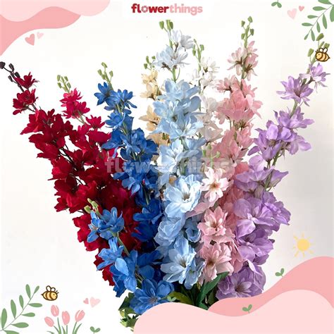 Jual Delphinium Bunga Artificial Palsu Buatan Bahan Kain Shopee