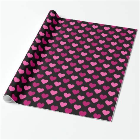 Valentine Heart Pattern Wrapping Paper Zazzle Pink Wrapping Paper