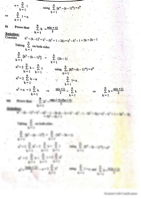 solution mathematics 1st year sequence and series important examples