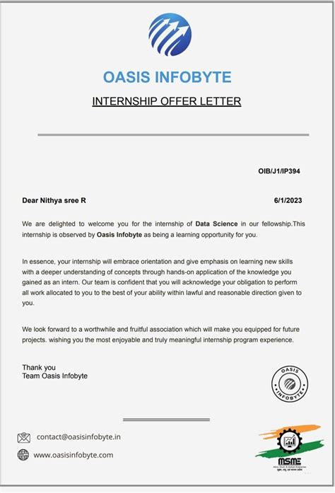 Nithya Sree R On Linkedin Datascience Oasisinfobyte Oasis Internship