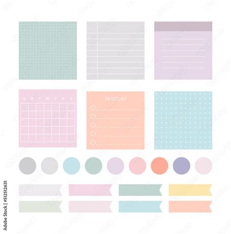 Note Notepad Memo Message Checklist Paper Graphic Set Stock Illustration Adobe Stock