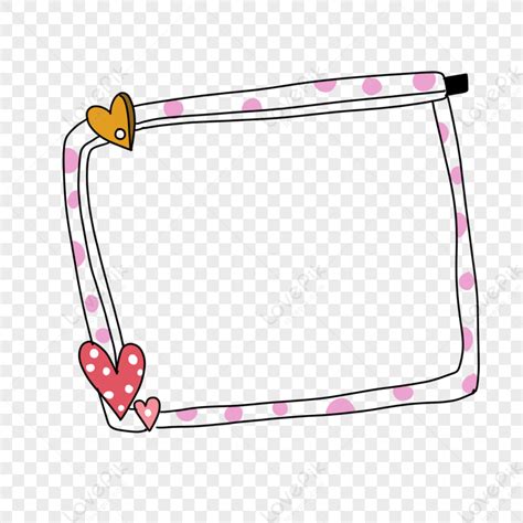 핑크 사랑 귀여운 일러스트 라인 테두리노랑만화 Png 일러스트 무료 다운로드 Lovepik
