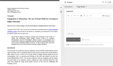 Hypothes Is A Digital Annotation Tool For Collaborative And Active Reading Social Media For