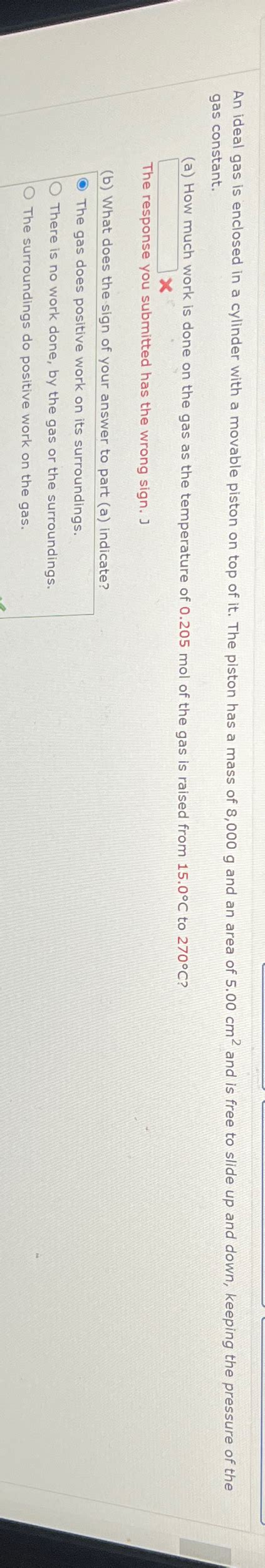 Solved Gas Constanta ﻿how Much Work Is Done On The Gas As