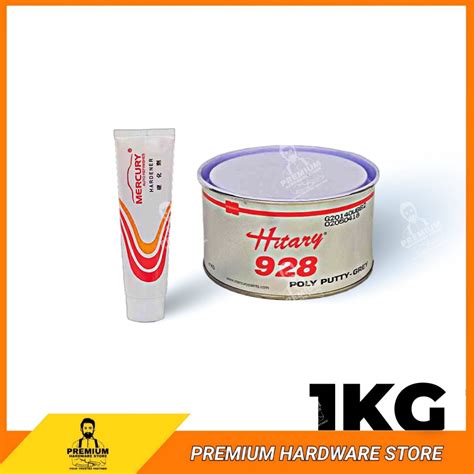 Mercury Nissan Hitary 928 Poly Car Putty With Hardener 1kg And 4kg Grey