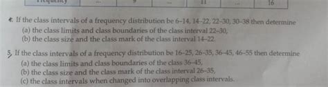 2 If The Class Intervals Of A Frequency Distribution Be 6−14 14−22 22−30