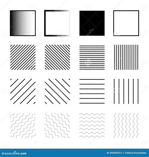 Different Squares Contour Drawing Vector Illustration Stock Image Stock Vector Illustration