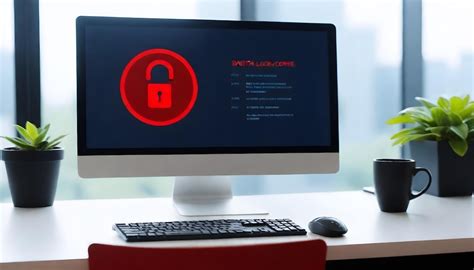 Premium Photo A Computer Monitor Displaying A Padlock Icon With Digital Binary Code In The