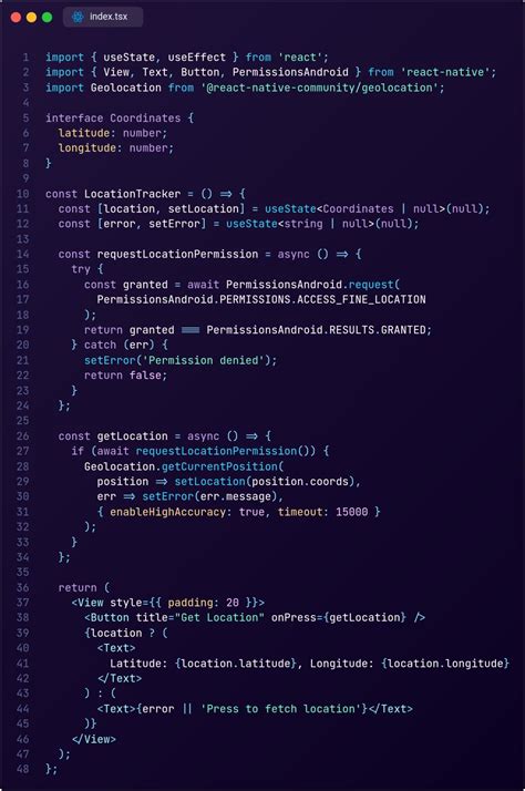 How To Use Geolocation In React Native Apps With Typescript Dilnawaz