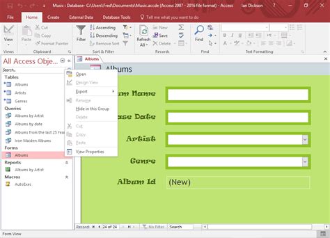 access 2016 make an executable database
