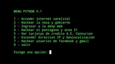 como hacer un script menu en lenguaje python todo real