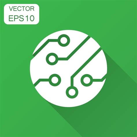 Premium Vector Circuit Board Icon In Flat Style Technology Microchip