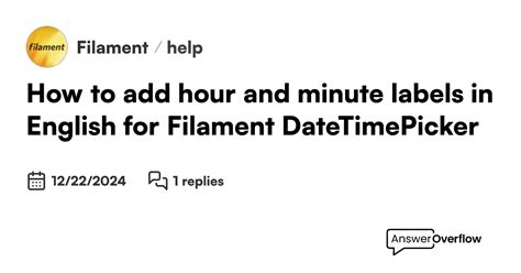How To Add Hour And Minute Labels In English For Filament