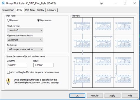 How To Adjust Layout Of Multiple Cross Section For Plan Production