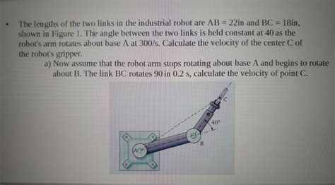 solved the lengths of the two links in the industrial robot