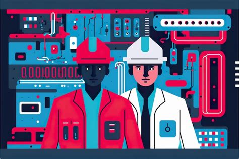Premium Photo Robotics Engineers Flat Illustration