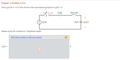Solved Chapter Problem Find Vc T For T In The Chegg Com
