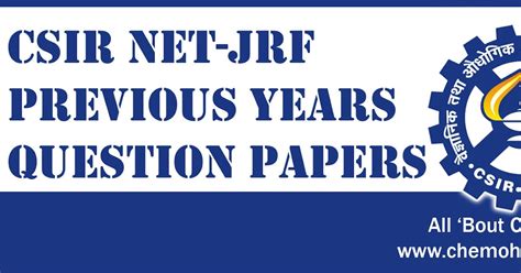 CSIR NET JRF Previous Years Question Papers With Answer Key All Bout Chemistry