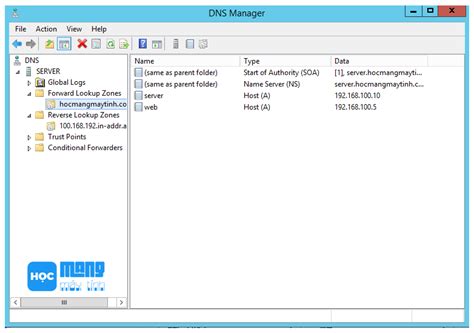 Dns Server Thêm A Ptr Mx Cname Record Trên Windows Server 2012 R2