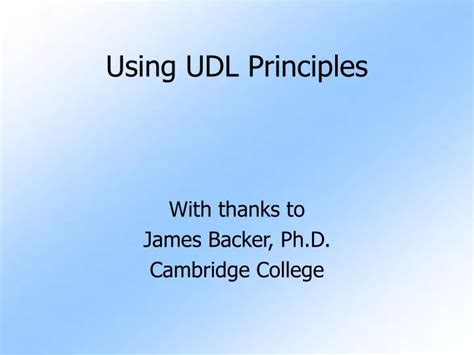 PPT Using UDL Principles PowerPoint Presentation Free Download ID 4968561