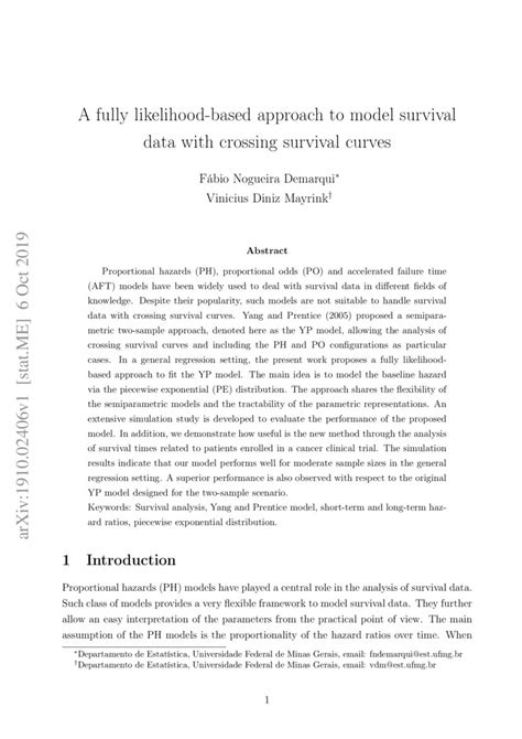 A Fully Likelihood Based Approach To Model Survival Data With Crossing