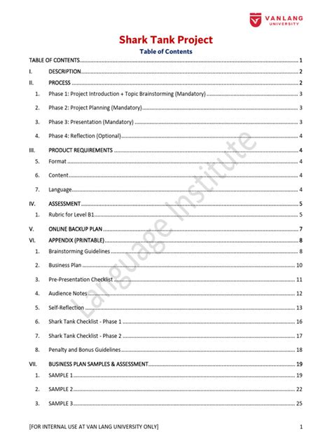 Anh Văn 5 [updated] Pba Manual Shark Tank Project Pdf