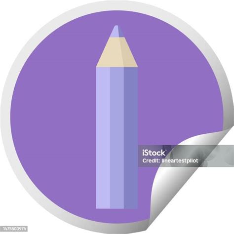 보라색 색연필 그래픽 벡터 일러스트 레이 션 원형 스티커 만화에 대한 스톡 벡터 아트 및 기타 이미지 만화 미술품 벡터