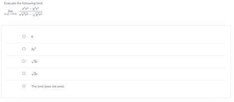 solved evaluate the following limit