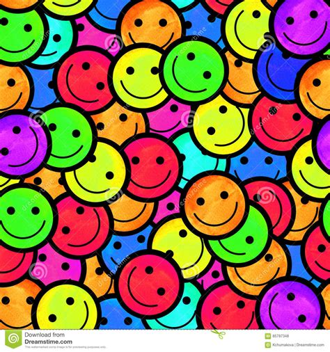 Crowd Of Smiling Emoticons Smiles Icon Pattern Stock Illustration Illustration Of Color