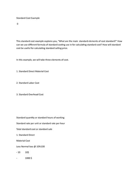 Standard Cost Calculation At Molly Nielsen Blog